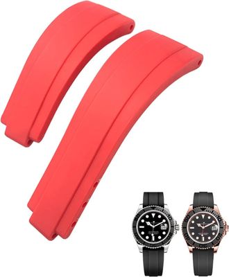 Generic 20 mm 21 mm Gummi-Armband mit kurzer Schnalle, passend für Role OYSTERFLEX Yacht Master, kleines Handgelenk, Silikonarmband