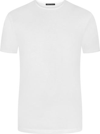 Trusted Handwork Unifarbenes T-Shirt mit O-Neck aus Baumwolle in