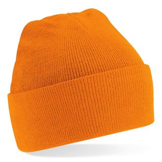 Beechfield Acryl-Strickm&uuml;tze f&uuml;r Erwachsene, zum Aufschlagen, Unisex Gr. Einheitsgr&ouml;&szlig;e, Orange