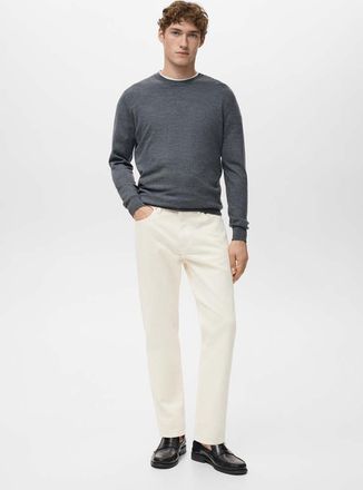 Mango Jean Ben cropped tapered-fit &eacute;cru - Homme - 38 - MANGO MAN