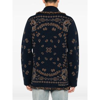 Alanui Paisley Jacquard Cashmere Cardigan - Blue