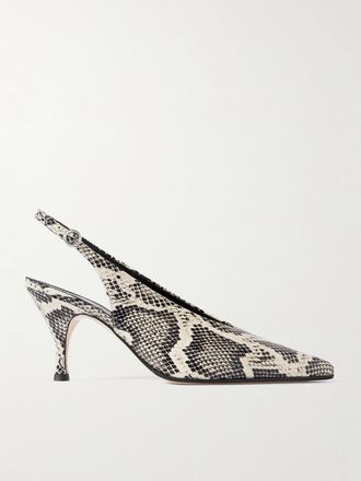Aeyde Carla Slingback-pumps Aus Leder Mit Schlangeneffekt - Animal-Print