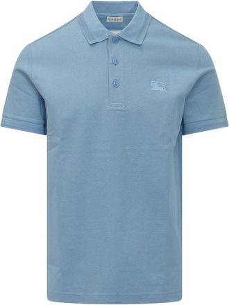 Burberry Homme, Tops, Bleu, Taille: XL Polo en Piqu&eacute; de Coton