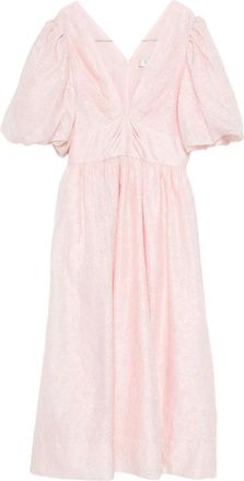 Sea NY Rosa V-Ausschnitt Puff&auml;rmel Kleid - - Dresses - Damen - Rosa - S