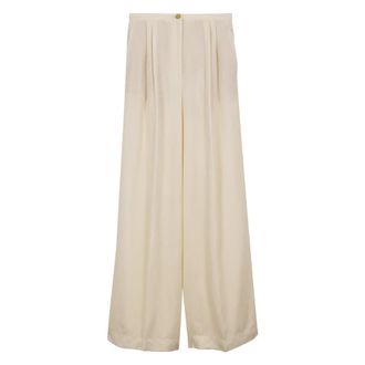 Forte_Forte Stilvolle Samt Niedrige Taille Hose - - Trousers - Damen - Beige - S