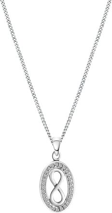 Zeeme Silber Halskette Silber 925 rhodiniert mit Unendlichkeits-Symbol