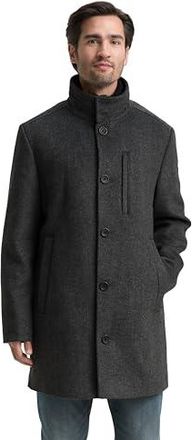 Tom Tailor Manteau en Laine pour Homme 1046983 30500-Dark Grey Black Herringbone 3XL, 30500 - Gris fonc&eacute; et Noir &agrave; Chevrons, 3XL