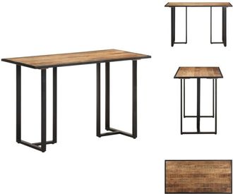 vidaXL Esstisch 120 cm Raues Mangoholz - Industrieller Esstisch - Esstisch Holz - Mangoholz Tisch - Wohnzimmer Möbel - Esszimmertisch