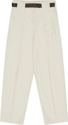 Darkpark Ronda Lederg&uuml;rtel Plisseehose - - Trousers - Damen - Wei&szlig; - L