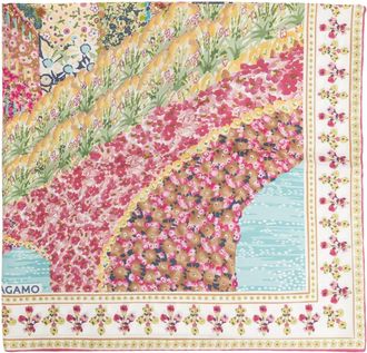 Ferragamo Femme, Accessoires, Multicolore, Taille: ONE Size Fiorenza Silk Scarf