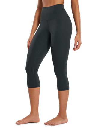 CRZ YOGA Butterluxe Damen High Waist 3/4 Leggings Capri Blickdicht Sport Yoga Fitness Sommer Sporthose - 48cm Melanit 38