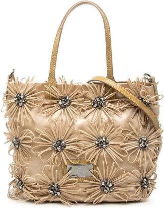 Valentino Garavani Hobo Bags - Floral Embellished Satin Satchel - Gr. unisize - in Braun - f&uuml;r Damen