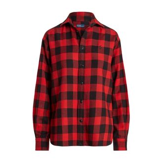 Polo Ralph Lauren Femme, Blouses et Chemises, Rouge, Taille: 46 FR Chemise à Carreaux Coupe Décontractée