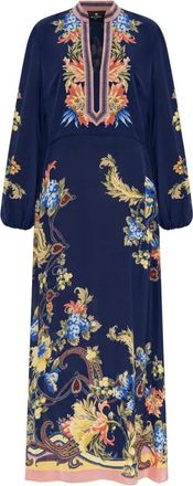 Etro Langes Kleid mit Blumenmotiv - - Dresses - Damen - Blau - S