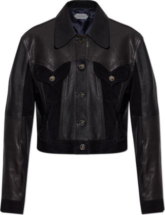 Versace Femme, Vestes, Noir, Taille: 38 FR Blouson en cuir