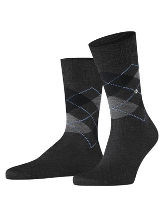 Burlington Herren Socken Manchester M So Baumwolle gemustert 1 Paar, Grau Anthracite Melange 3095, 40-46