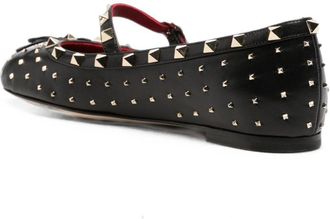 Valentino Garavani Rockstud Leather Flat - Black