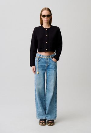 Claudie Pierlot Jean denim droit large d&eacute;lav&eacute;
