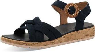 Tamaris Femme Damen 1-28129-44 Sandale Plate, Bleu Marine, 40 EU