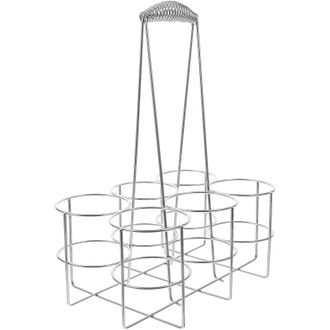 NUOBESTY Handlicher Bierflaschenkorb aus Legierung Metall mit Griff Kompakte Flaschenablage f&uuml;r Dosen und Flaschen Stabiles Flaschengestell f&uuml;r Bar Grill und Z