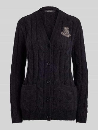 Lauren Ralph Lauren Cardigan aus Mohair mit Logo-Applikation