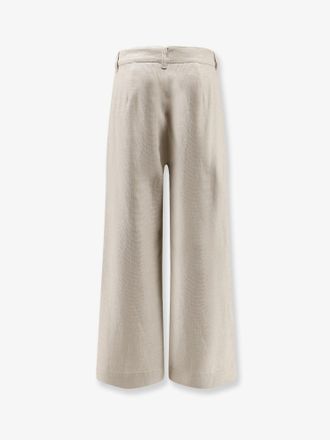 Max Mara Womens Trousers Stretch Cotton-Linen Beige