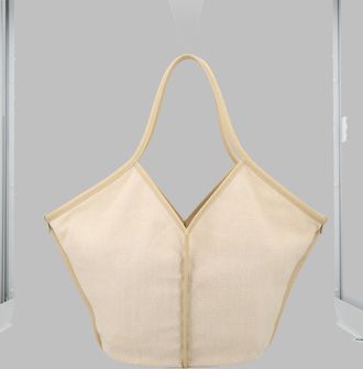 Hereu Womens Shoulder Bag Calella Ivory Linen Recycled