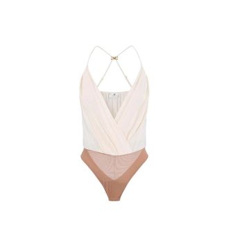 Elisabetta Franchi Body mit V-Ausschnitt - - Tops - Damen - Gelb - XL