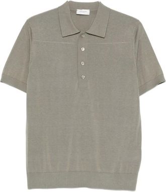 Paolo Pecora Homme, Tops, Vert, Taille: XL Polo en maille avec boutons