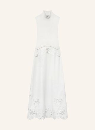Reiss Reiss Kleid Phoenix Im Materialmix Mit Lochspitze beige