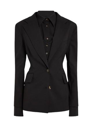 A.W.A.K.E. A.W.A.K.E Mode Cut-Out Tailored Blazer With Shirt and Vest Insert Size XS