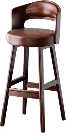 Generic Hoher Barhocker f&uuml;r die K&uuml;che, gepolstert mit PU-Leder, Holzbeine, Hohle R&uuml;ckenlehne, 136 kg belastbar, geeignet f&uuml;r K&uuml;cheninseln, Caf&eacute;s, Bartheken un