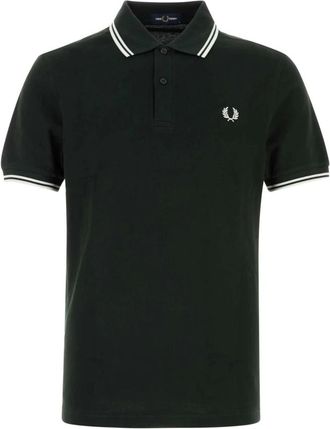 Fred Perry Polo M3600 &agrave; double liser&eacute; - Homme - Tops - Vert - Taille: L