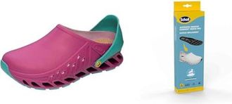 Scholl Evoflex Fuchsia + Semelles Pro Antistatiques avec Memory Cushion pour Evoflex - Fuchsia/Noir