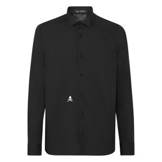 Philipp Plein Sugar Daddy Cut LS Skull Shirt - - Shirts - Herren - Schwarzk - XL