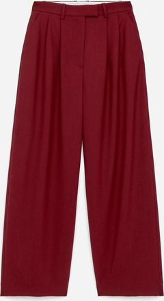 Arket Bundfaltenhose Aus Wolle -Rot