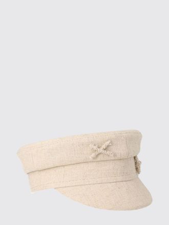 Ruslan Baginskiy Casquette de facteur en lin beige avec visi&egrave;re et logo ton sur ton