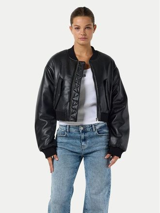 Noisy May Jacke aus Kunstleder Eileen 27032426 Schwarz Relaxed Fit