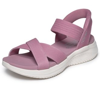 Skechers Sandale SKECHERS ULTRA FLEX 3.0-NEVER BETTER, Damen, Gr. 42, dunkelrosa, Textil, Schuhe Sandale, Freizeitschuh, Sandale mit Slip-In Funktion, Topselle
