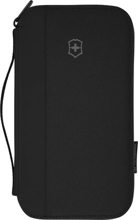 Victorinox by Swiss Army Travel Essentials Reisemappe mit RFID-Schutz, Reisepasshülle, Organizer für Dokumente, Karten, Reißverschlussfach, Damen/Herren, Schwarz