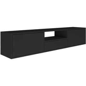 Selsey Selsey - framme - meuble tv suspendu à trois abattants et une étagère - noir - 150 cm