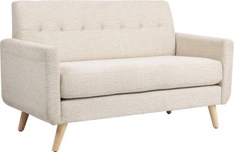 HOMCOM 2 Sitzer Sofa, Doppelsofa mit Samtoptik, Dickem Sitz- und R&uuml;ckenkissen, Couch im Modern-Stil, Polstersofa mit Holzbeine f&uuml;r Schlafzimmer Wohnzimmer, B