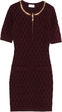 Elisabetta Franchi Femme, Robes, Rouge, Taille: 40 FR Abito di Maglia Merlot