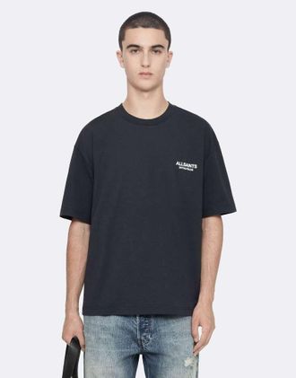AllSaints Shadow t-shirt &agrave; manches courtes col rond bleu marine