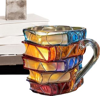 Generic Reisebecher - Kaffee-Reisebecher, isolierter Kaffeebecher, Vintage, handgefertigt, farbiges Buchglas, Bierbecher, hitzebest&auml;ndige Trinksaftgl&auml;ser, K&uuml;c