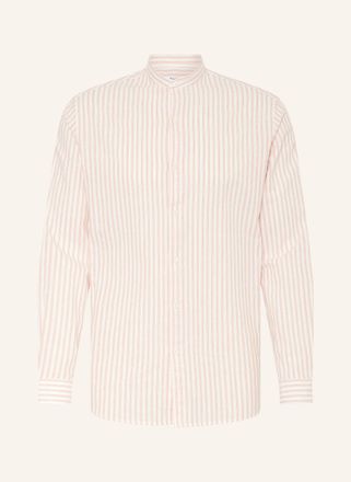 Paul Paul Hemd Comfort Fit Mit Stehkragen Und Leinen orange