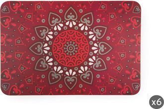Excelsa Mandala Platzset, Rot, 43 x 29 cm, 6 Einheiten