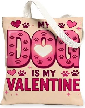 Generic Sacs fourre-tout en toile r&eacute;utilisables avec motif empreintes de pattes mignonnes - L&eacute;gers et lavables, p&ecirc;che, 13x15 Inch