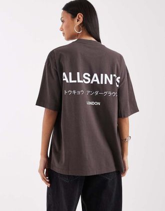 AllSaints Underground Etta - T-Shirt in Flaschenbraun-Brown