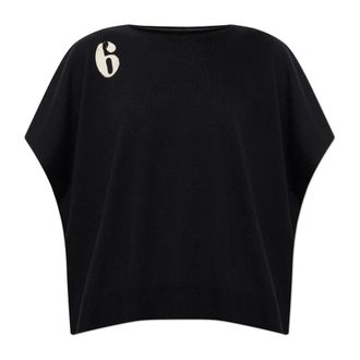 Maison Margiela Oversized-Oberteil mit Print-Logo - - Blouses & Shirts - Damen - Schwarzk - M